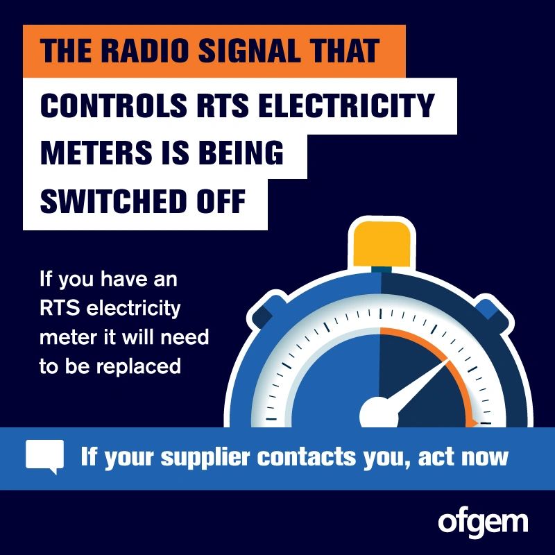Radio Teleswitch Service (RTS) meters switch off